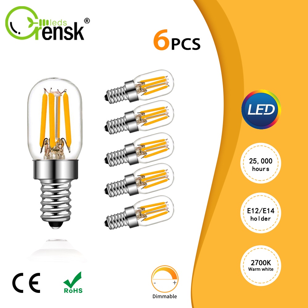 2W E12 E14 LED Edison Bulb T20 Filament Retro Vintage Light Bulb ...