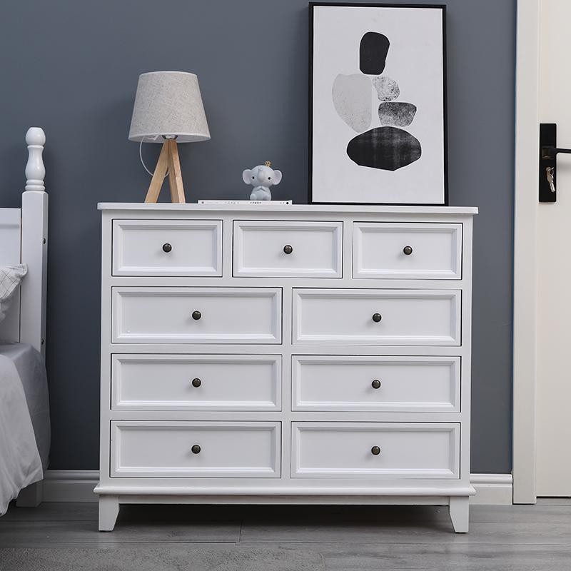American solid wood chest of drawers, bedroom storage cabinets, simple ...