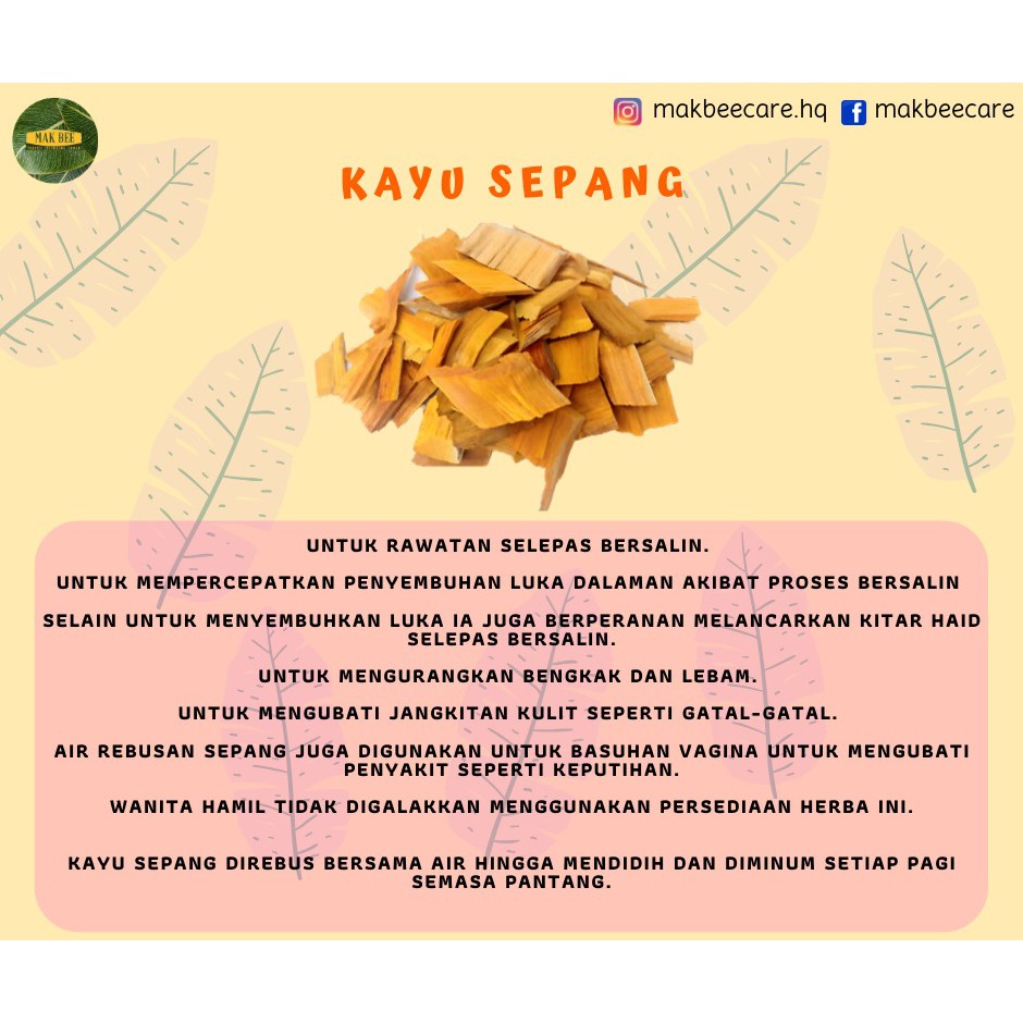 MAK BEE KAYU SEPANG (+-45GM) | Shopee Malaysia