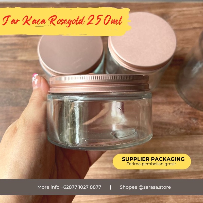 Rosegold rose gold glass Lid Jars 250 ml 250ml Seasoning Containers ...
