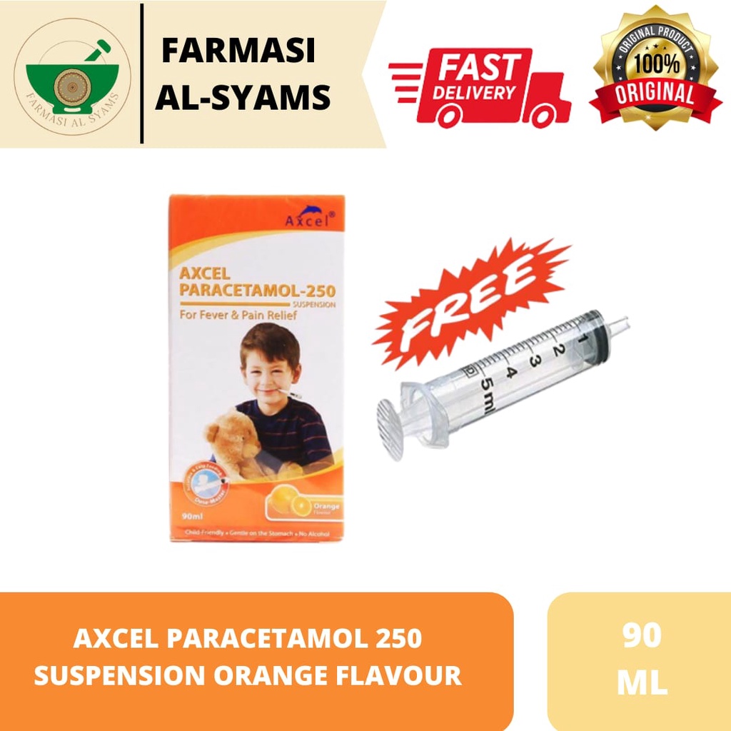 Axcel Paracetamol-250 90ml FOC Syringe | Shopee Malaysia