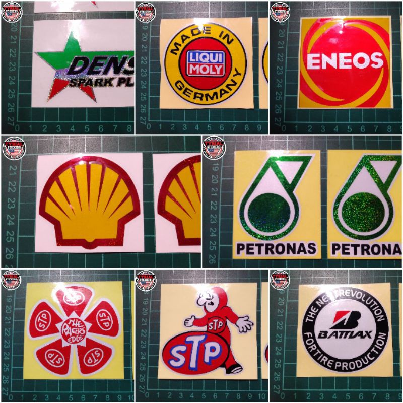 STICKERS MOTOR PELEKAT MOTOR STP PETRONAS SHELL ENEOS LIQUI MOLY ...