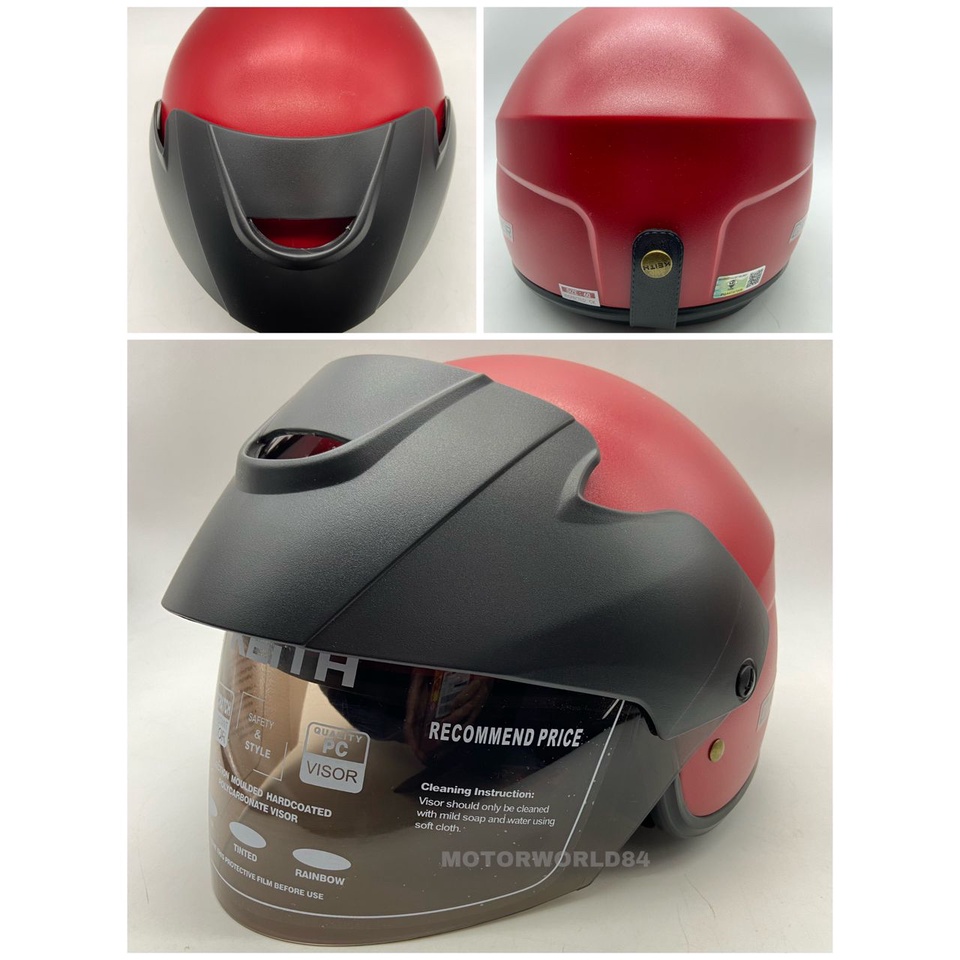 HELMET KEITH CRUISER HELMET TOPI KELEDAR SEPARUH SAFETY SMOKE TINTED ...