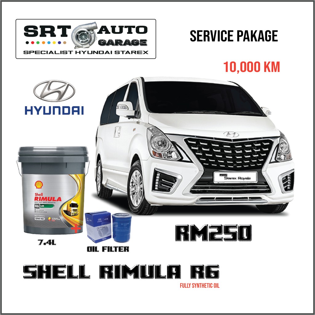 Hyundai Starex Service Package With Shell Rimula R6 + Oil Filter ...