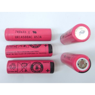 SANYO UR14500AC 3.7V 4.2V 740mAh 14500 High capacity energy 2A ...