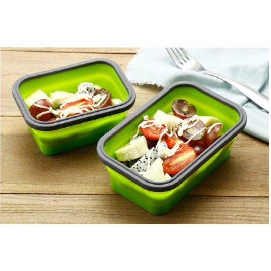 Silicone Collapsible Foldable Tupperware Container Food Grade Storage ...