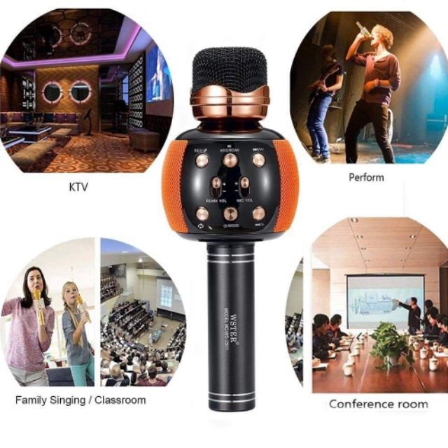 WSTER WS-2911 Karaoke KTV Mic Portable Bluetooth Speaker Microphone | Shopee Malaysia