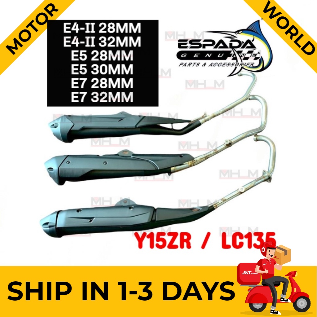 ESPADA RACING EXHAUST E4 II E5 E7 LC135 4S 5S V1-V6 Y15 EX PIPE RACING 28MM 30MM 32MM | Shopee ...