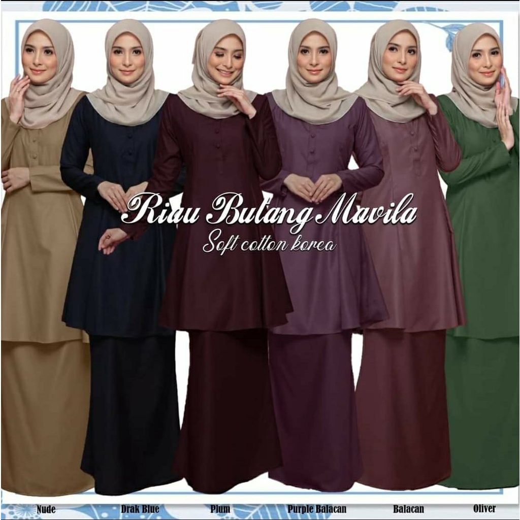 Baju Kurung Riau Mavila 1.0 (Plain Korean Cotton) [Ready Stock ...