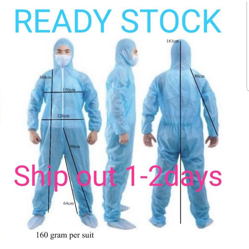 Disposable PPE Full Set Head to Toe with shoe cover(READY STOCK, fast ...
