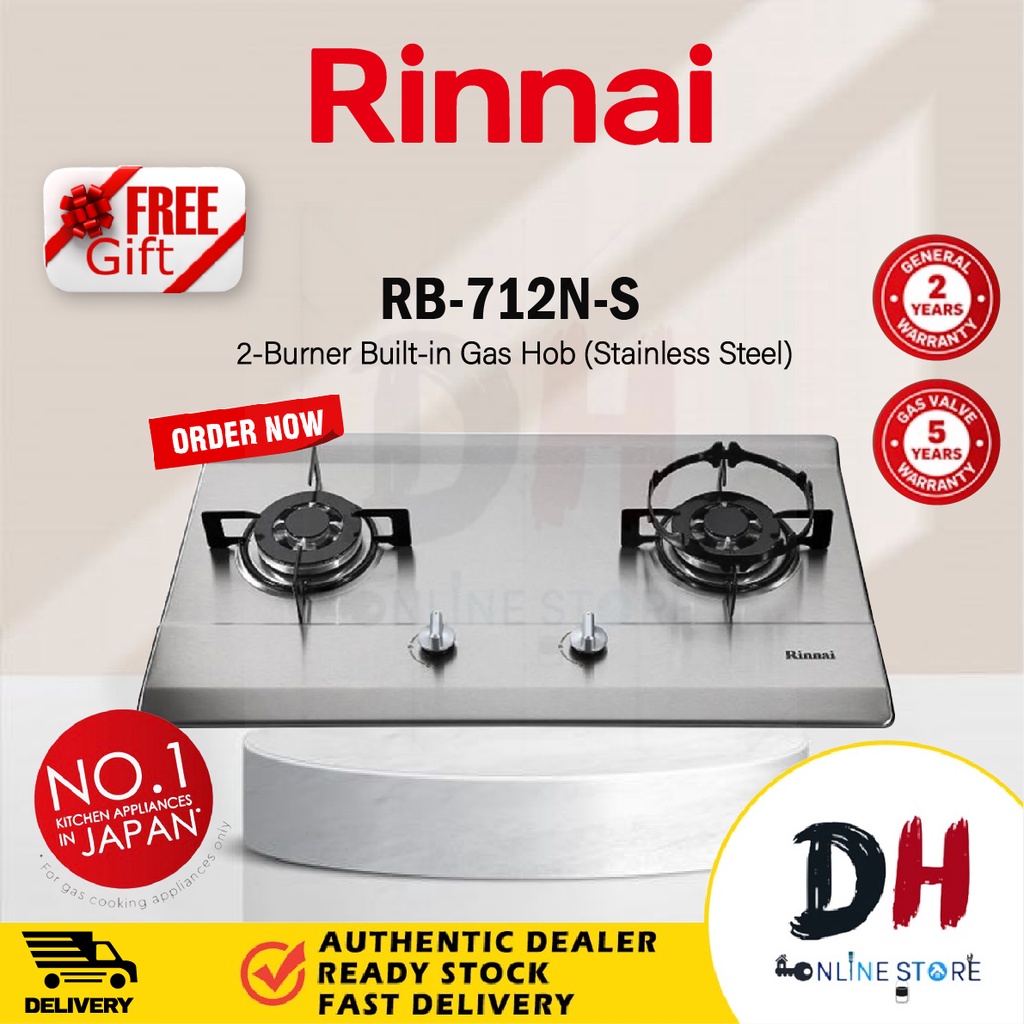 RINNAI RB-712N-S 2 BURNER GAS HOB / COOKING GAS HOB / BURNER (BUILT IN ...