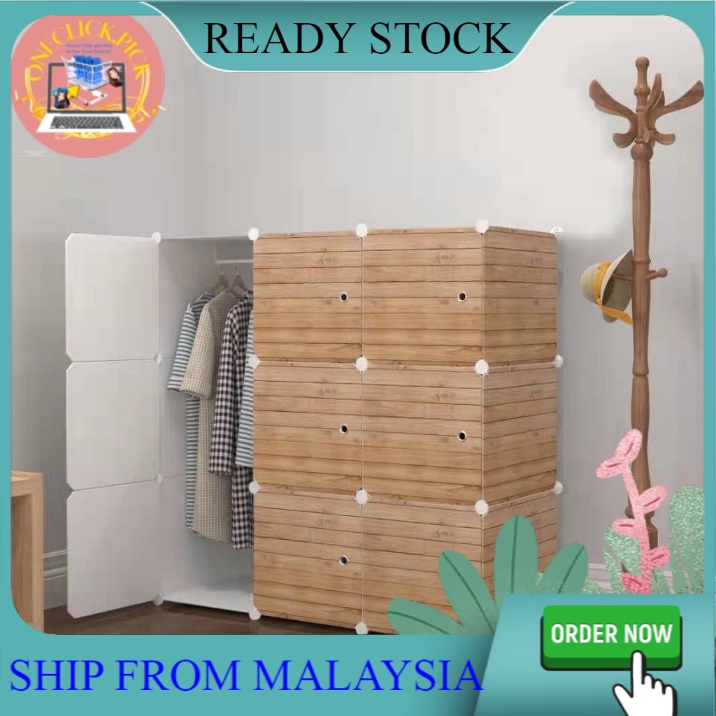 LINE BROWN 9C Almari Karton DIY Children Cartoon Cabinet Wardrobe ...