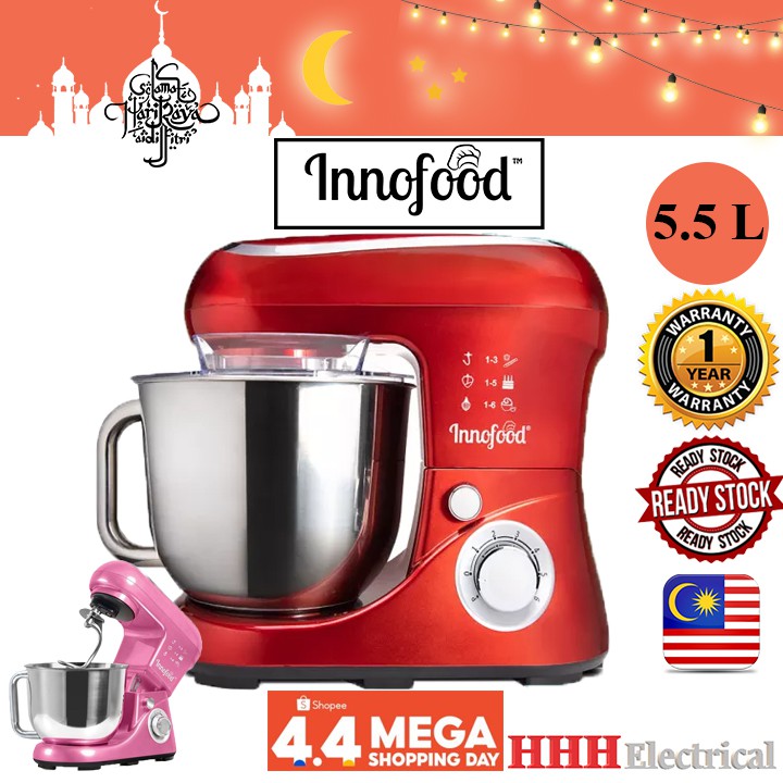 INNOFOOD KT-580 1000W HIGH SPEED POWER STAND MIXER 5.5 Litres (5.5L) | Shopee Malaysia