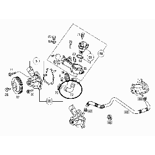 Mercedes Thermostat Hose to Water Pump W202 W203 W208 W124 W210 M111 ...