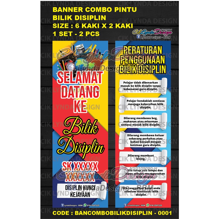 PRE-ORDER - BANNER / BUNTING - COMBO PINTU - BILIK DISIPLIN | Shopee ...
