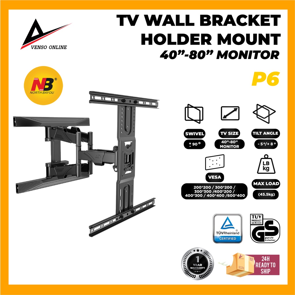 NB North Bayou P6 45 to 75 inch Full Motion Cantilever TV Wall Mount ...