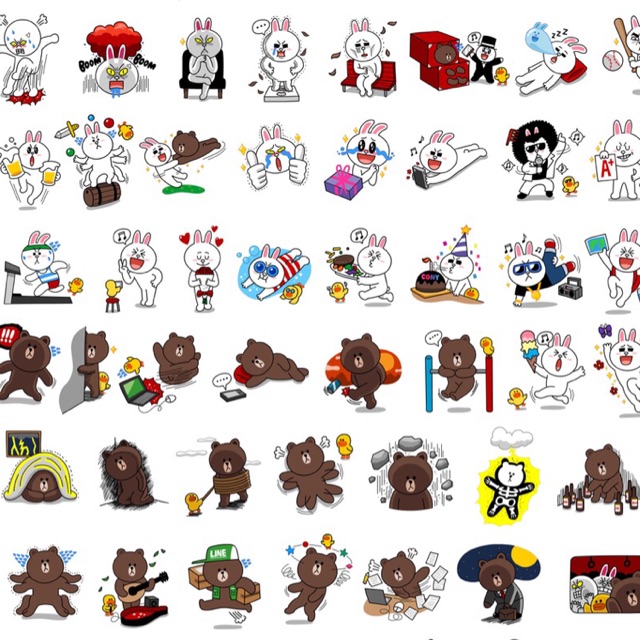 Line Sticker Brown Bear