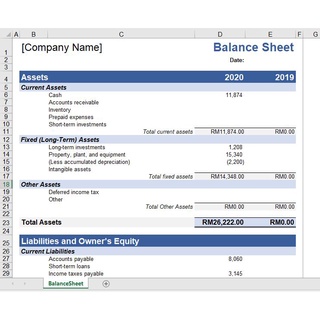 [#11] Balance Sheet Excel Template / Contoh Template Excel Imbang Duga ...