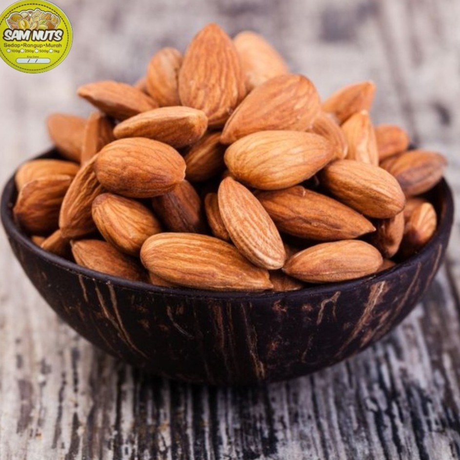 RAW Almond big | Kacang Badam Mentah besar | USA 300g/500g/1kg | Shopee Malaysia