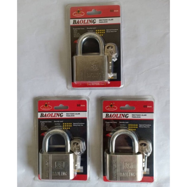 BaoLing / NISO Rectangular Pad Lock 60mm | Shopee Malaysia
