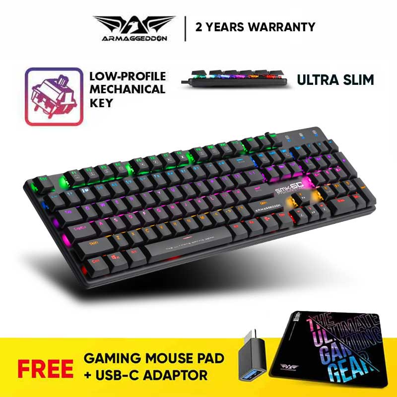 Armaggeddon Psychfalconet Blue Switch 104 Keys Low Profile Mechanical ...