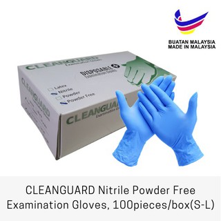 Cleanguard Nitrile Powder Free Examination Gloves (L Size) 100pcs ...