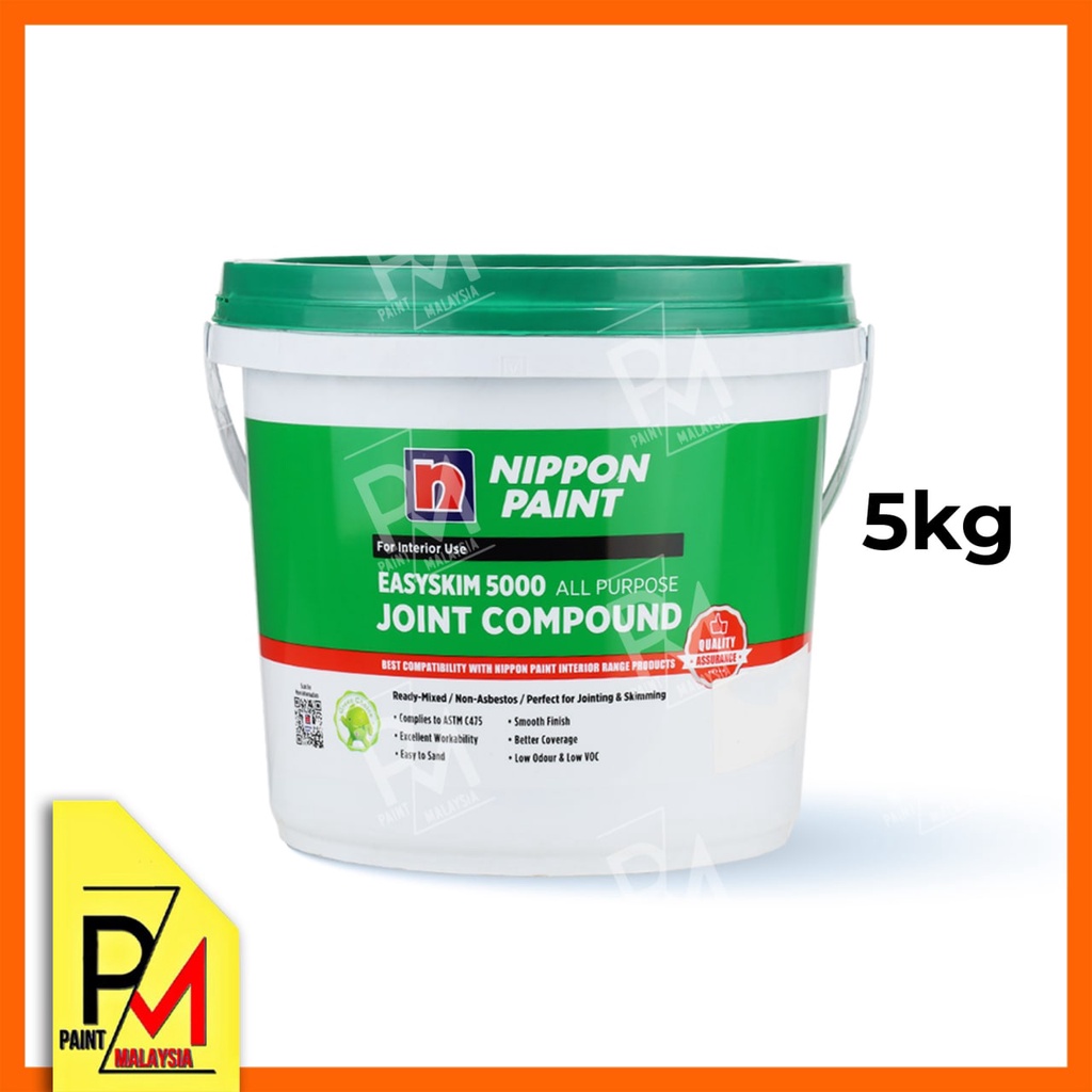 NIPPON PAINT Easyskim 5000 All Purpose Joint Compound 5KG Wall Cement ...