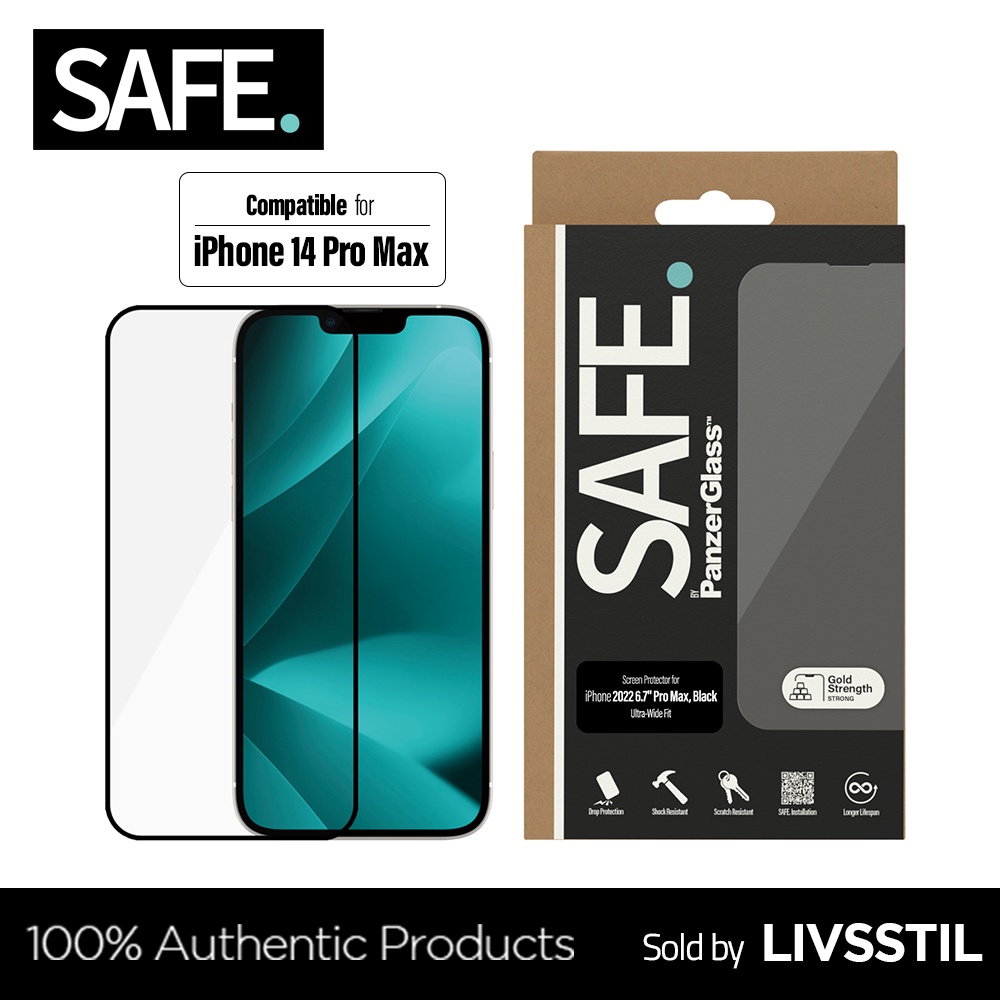 SAFE. by PanzerGlass Ultra-Wide Fit Screen Protector for iPhone 14 Pro ...