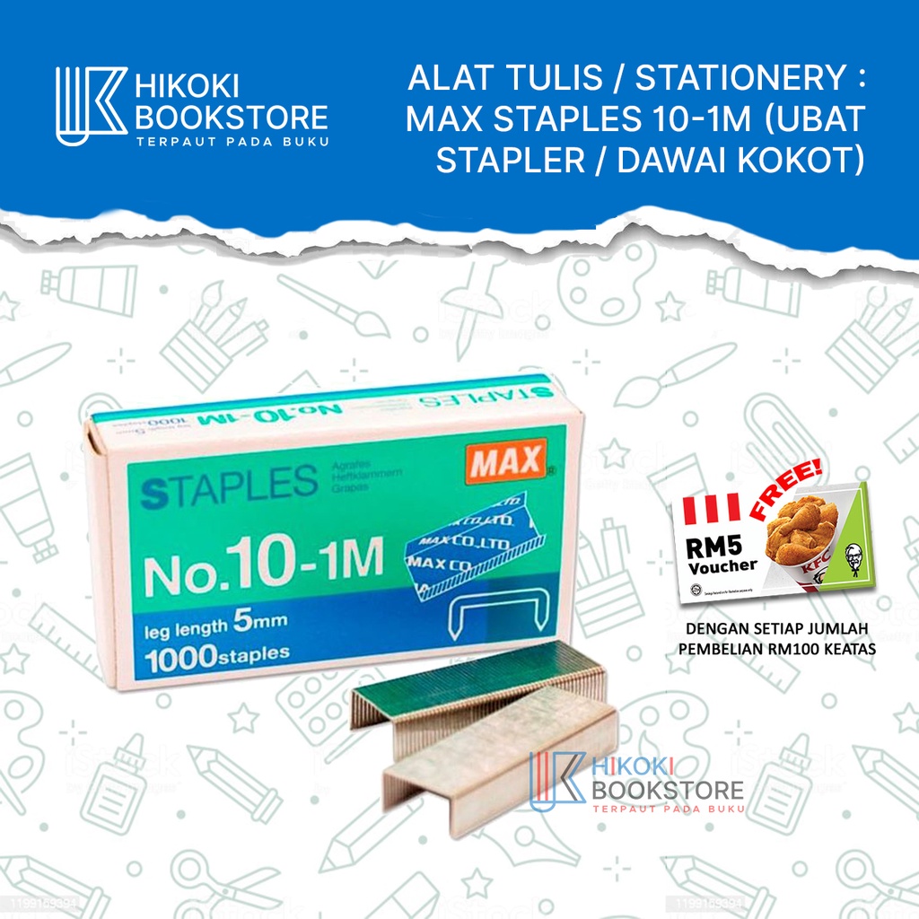 Alat Tulis : MAX Staples 10-1M (Ubat Stapler / Dawai Kokot) | Shopee ...