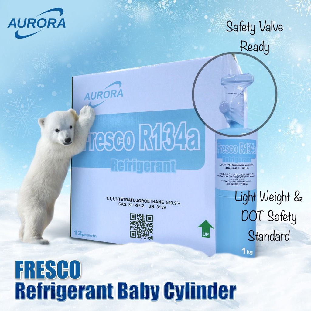 Fresco R134a Refrigerant 1000g Baby Cylinder Air Conditioning | Shopee Malaysia