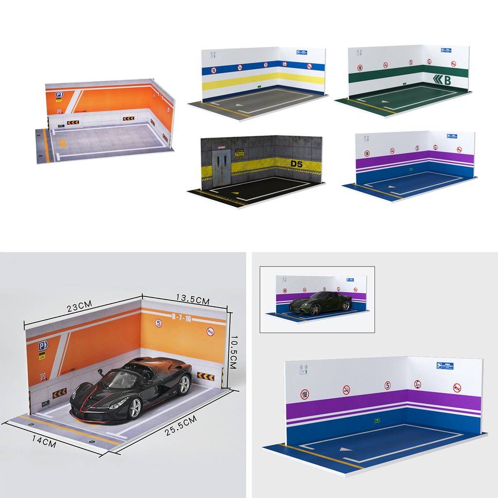 Diecast Cars, Trucks & Vans Miniature 1:24 Scale Scenery Parking Lot ...