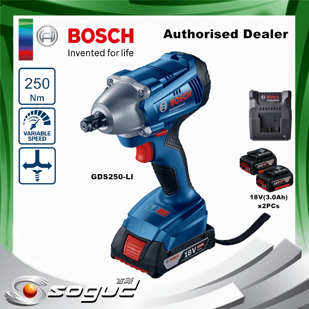 Bosch Gds250 Li Cordless Impact Wrench Shopee Malaysia