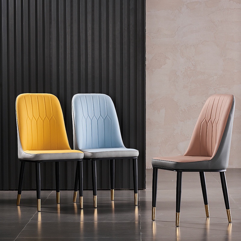 Modern Design Faux Leather Dining Chairs Designer Cafe Table Chairs ...