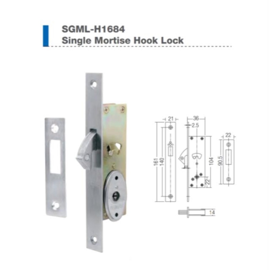 St Guchi SGML 1684 single mortise hook lock (Sirim) | Shopee Malaysia