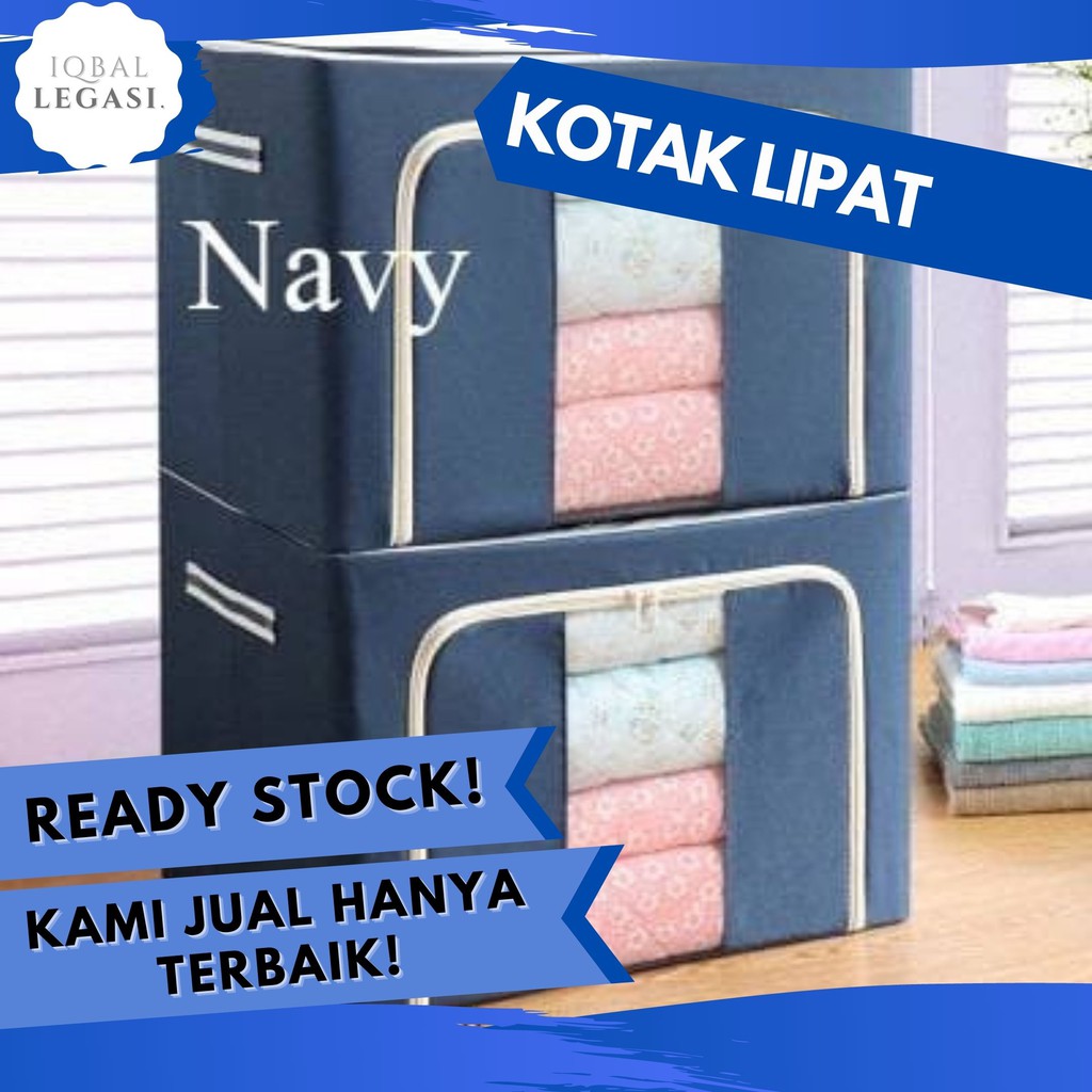 Kotak Simpan Barang Susunan Baju Pakaian Bilik 72L Oxford Foldable ...