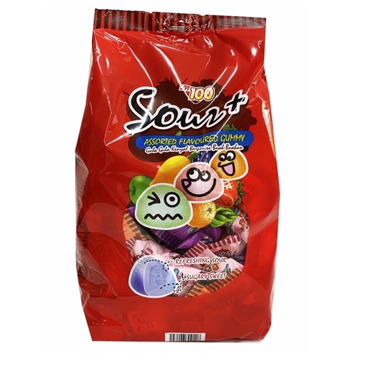 [READY STOCK] LOT 100 SOUR PLUS ASSORTED FLAVOURED GUMMY | Shopee Malaysia