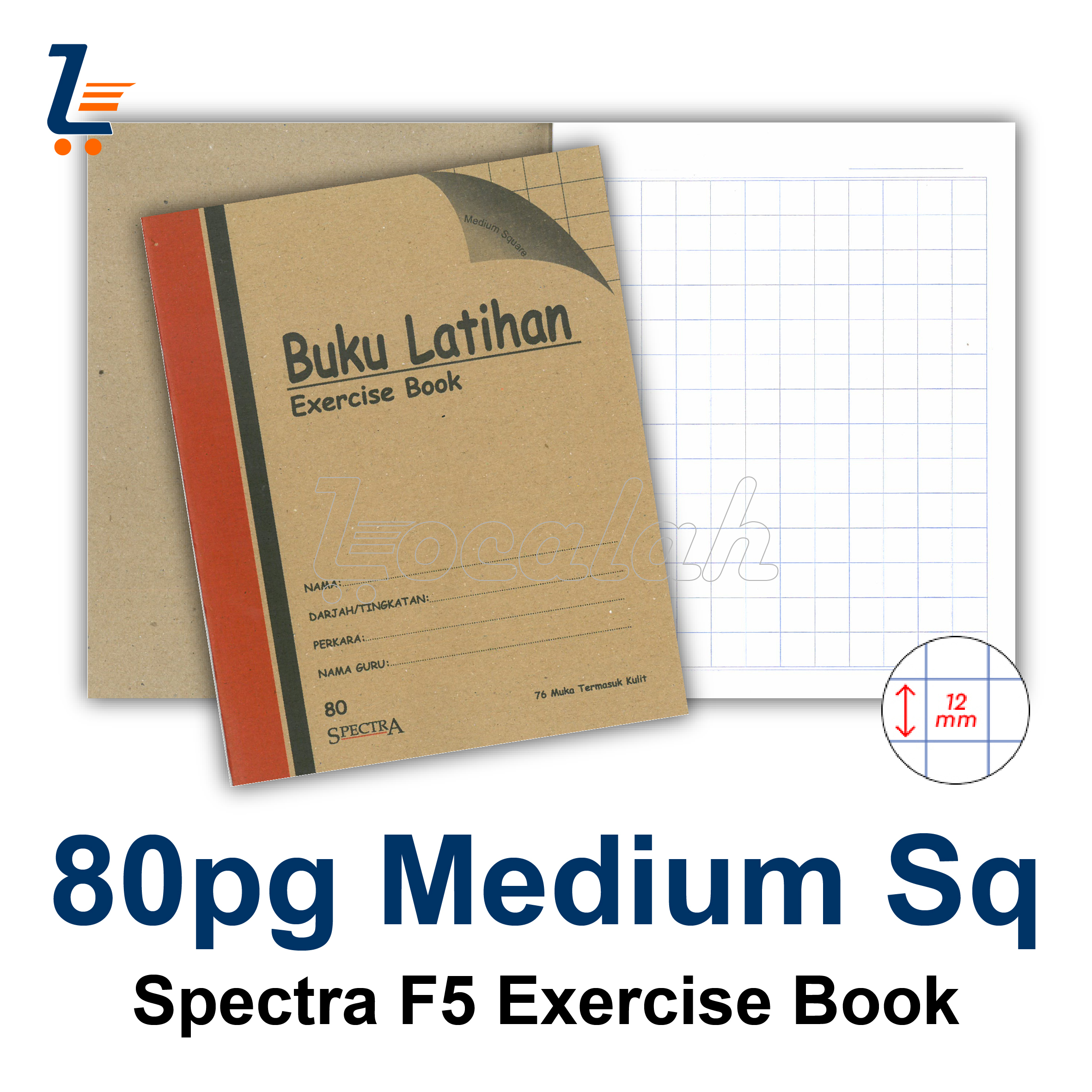 80P Medium Square F5 Craft Exercise Book / Buku Latihan Kraft (Spectra ...