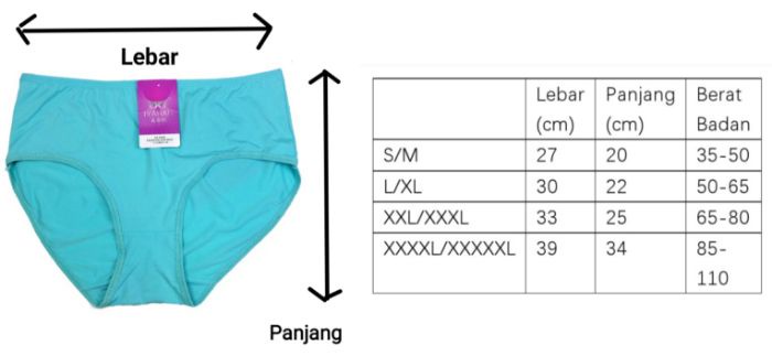 Stretchable Plus Size Underwear Spender Panties M-XXXXL / Seluar Dalam ...