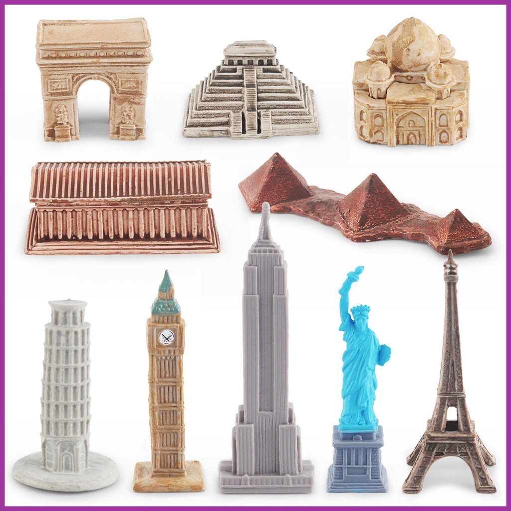 World Famous Building Statues Set 10 Pieces World Famous Architecture ...