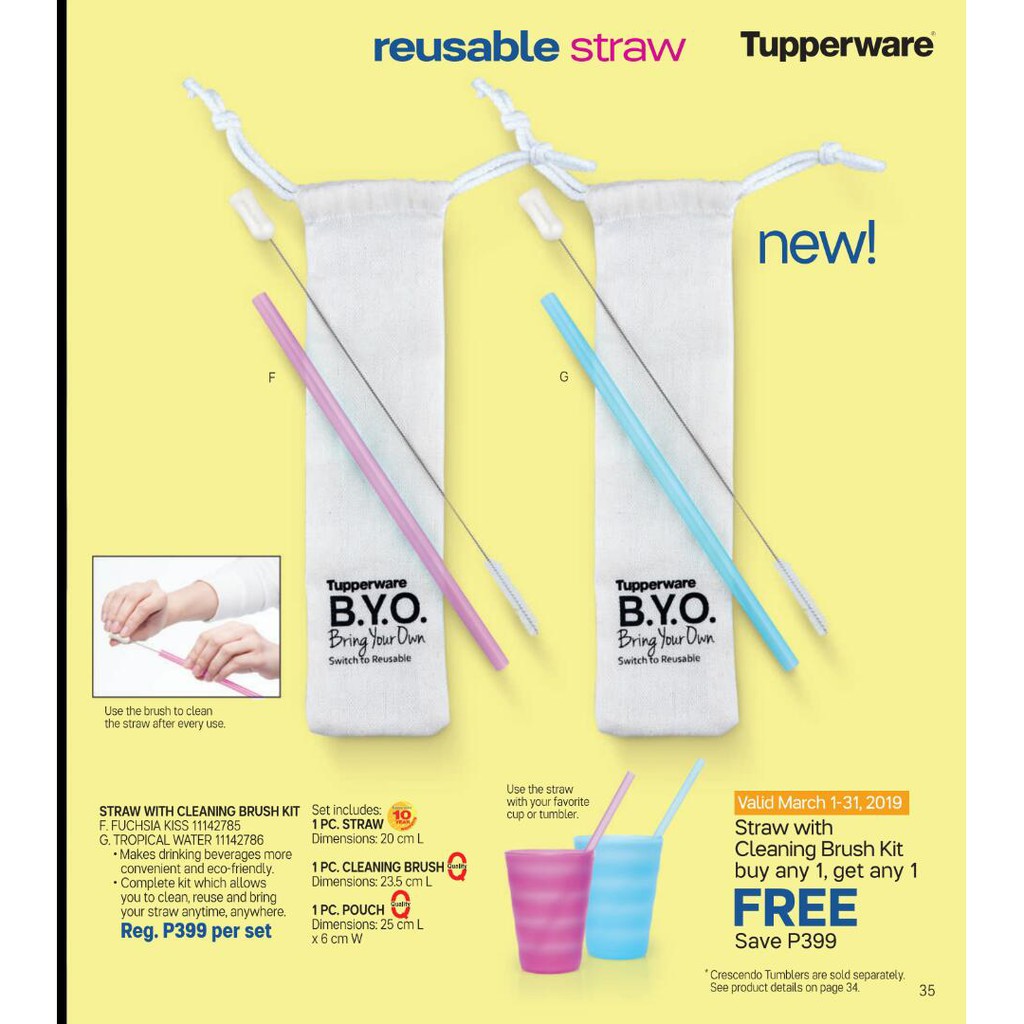 STRAW TUPPERWARE SET READY STOCK MALAYSIA | Shopee Malaysia