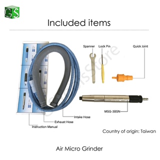 MSG-3BSN 65,000Rpm 3mm (1/8") Air Pencil Grinder Pneumatic Polishing ...
