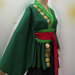 Anime One Piece Roronoa Zoro Kimono Cosplay Costume Zoro Robe Dress ...
