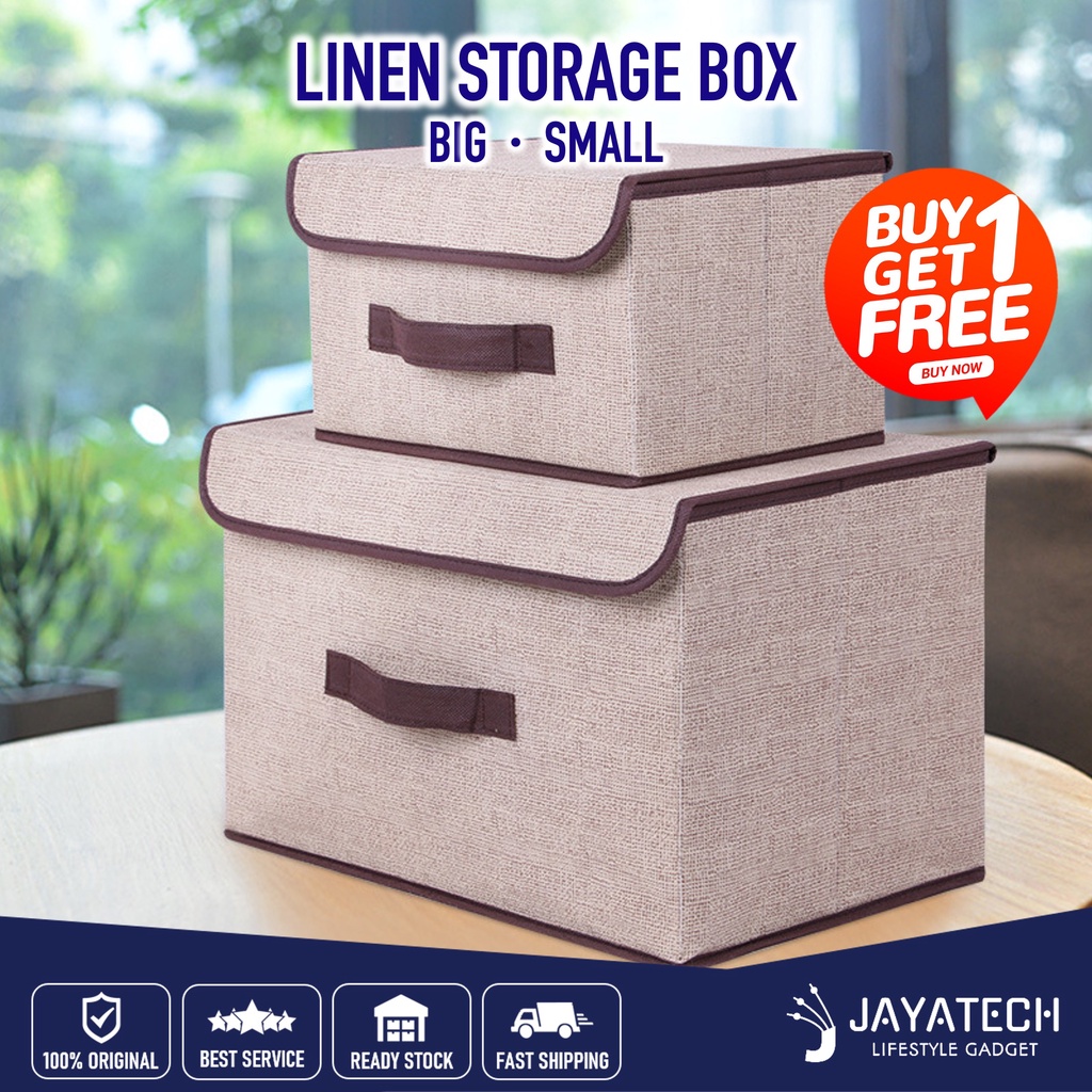 22L LINEN STORAGE BOX / FOLDABLE CLOTH STORAGE CLOTH ORGANISER / KOTAK ...