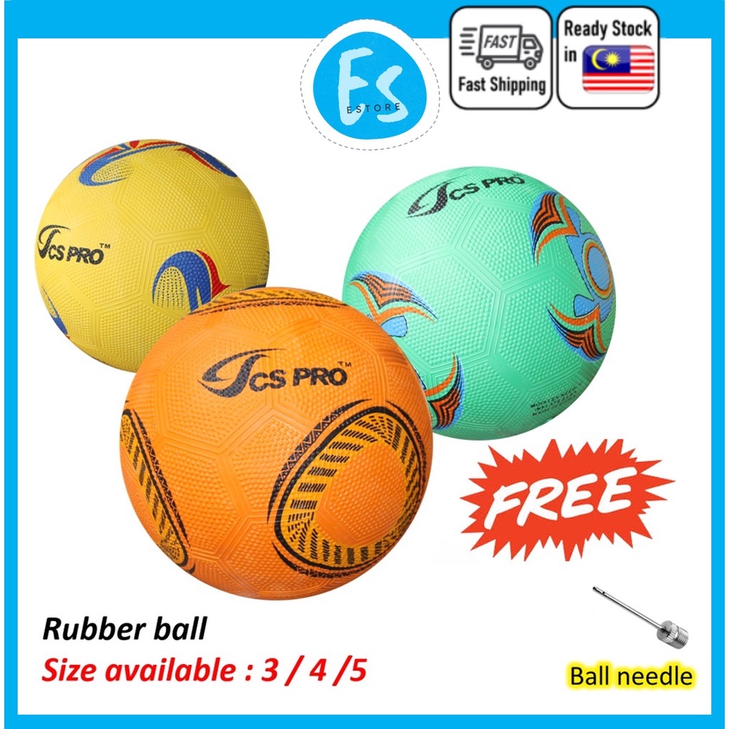 RUBBER FOOTBALL BOLA SEPAK GETAH SIZE 3, 4, 5 FREE ball needle | Shopee ...