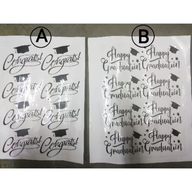 Balloon Sticker (8sets Congrats) & (8sets Happy Graduation) w/ transfer ...