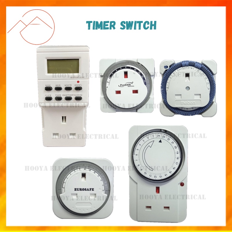 SIRIM Timer switch socket 24 Hours Analog Programme Programmable 3 Pin ...