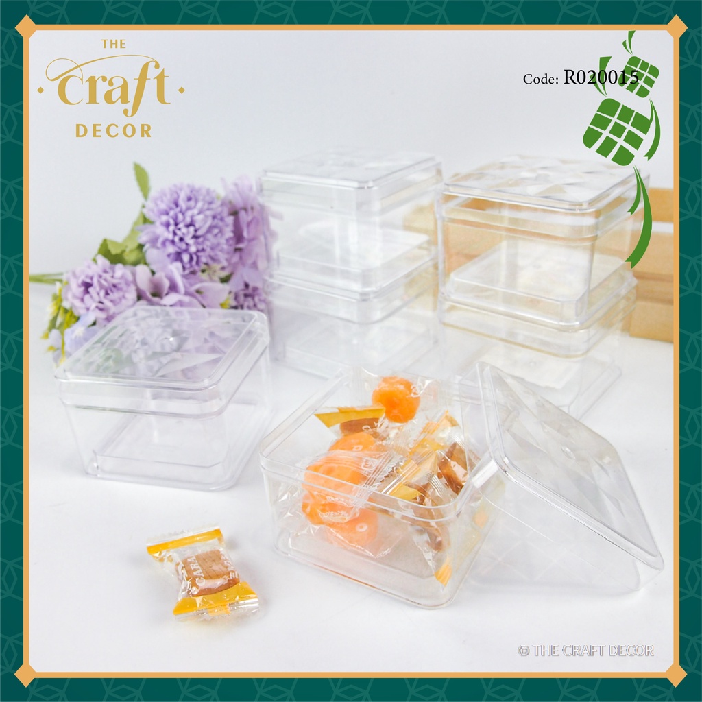 The Craft Decor Acrylic Transparent Square Container Gift Box | Bekas ...