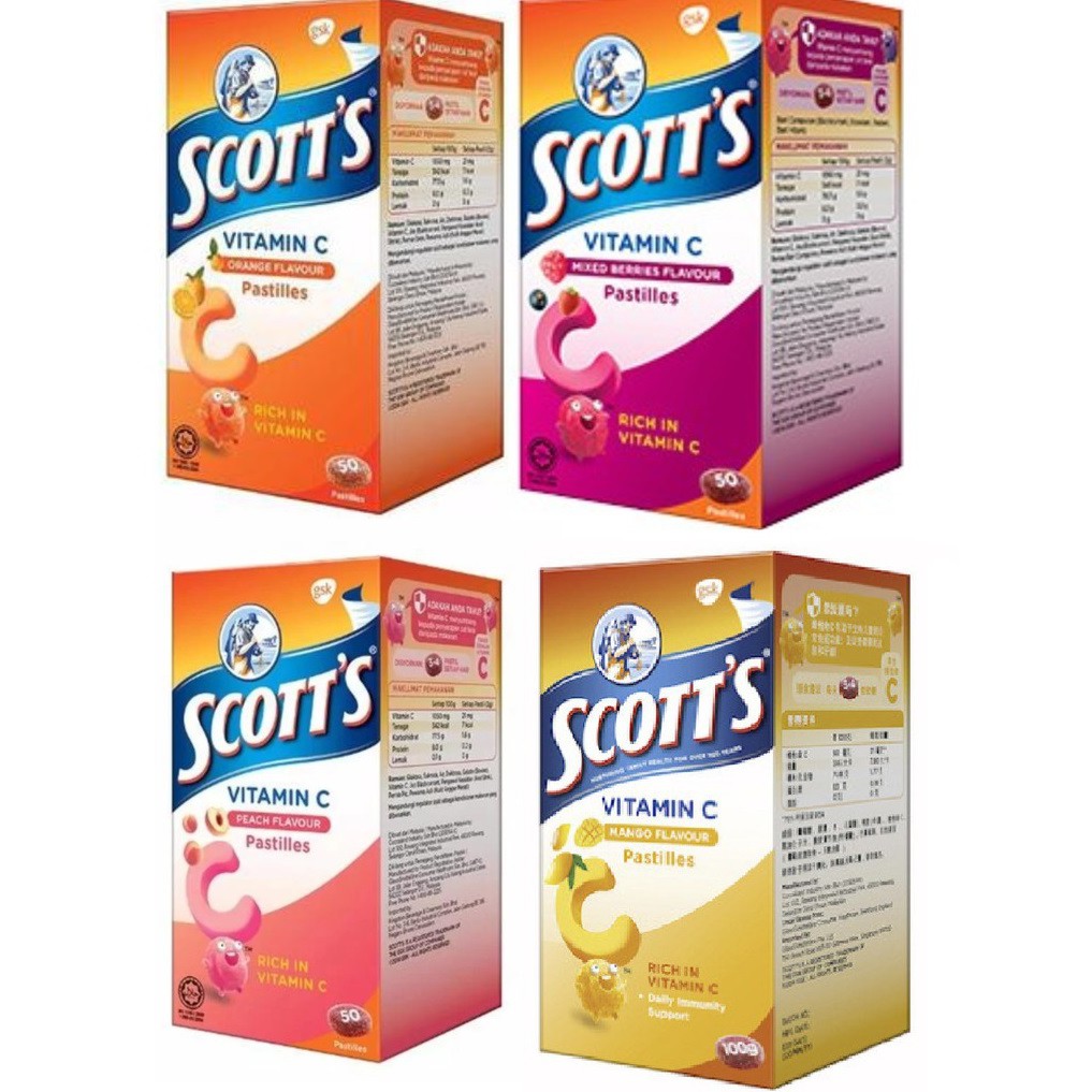 Scott's Vitamin C Pastilles 50's ( Orange / Mango / Mixed Berries ...