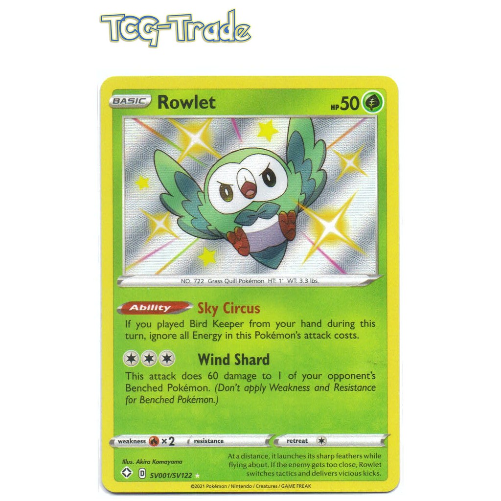 [Pokemon TCG Singles] SS4.5 Shining Fates - SV001/SV122 Rowlet - Shiny ...
