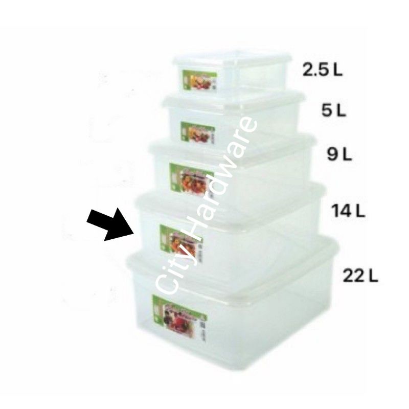 BESTWARE #2(14L) Plastic Container Bekas Plastik Freezer Box Food ...